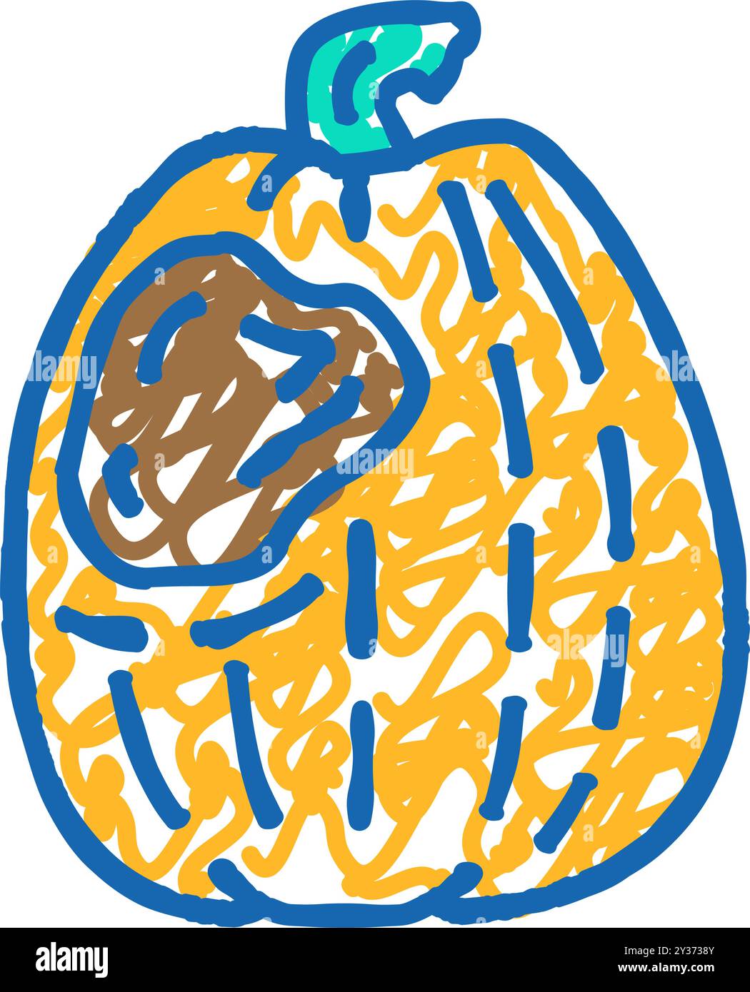 pumpkin rotten food icon doodle illustration Stock Vector Image & Art ...