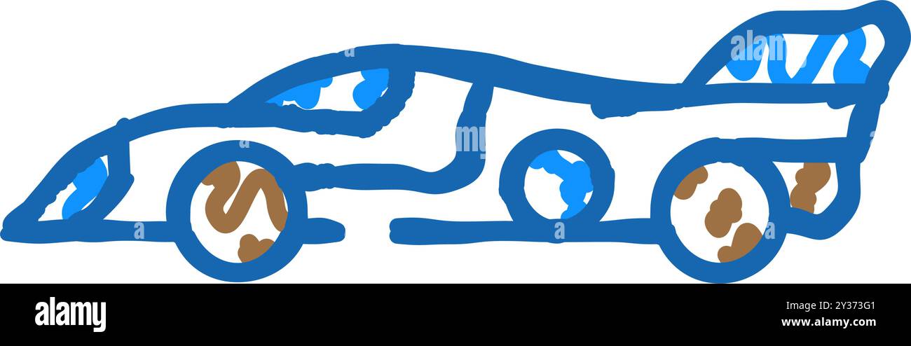 road race vehicle speed auto icon doodle illustration Stock Vector ...