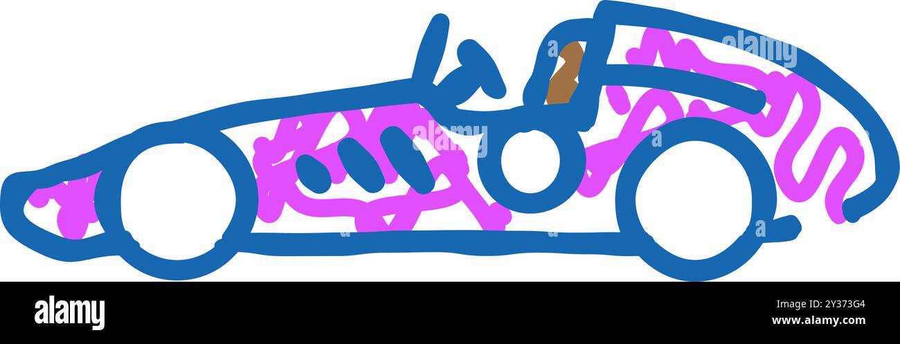 vintage racing car vehicle icon doodle illustration Stock Vector Image ...