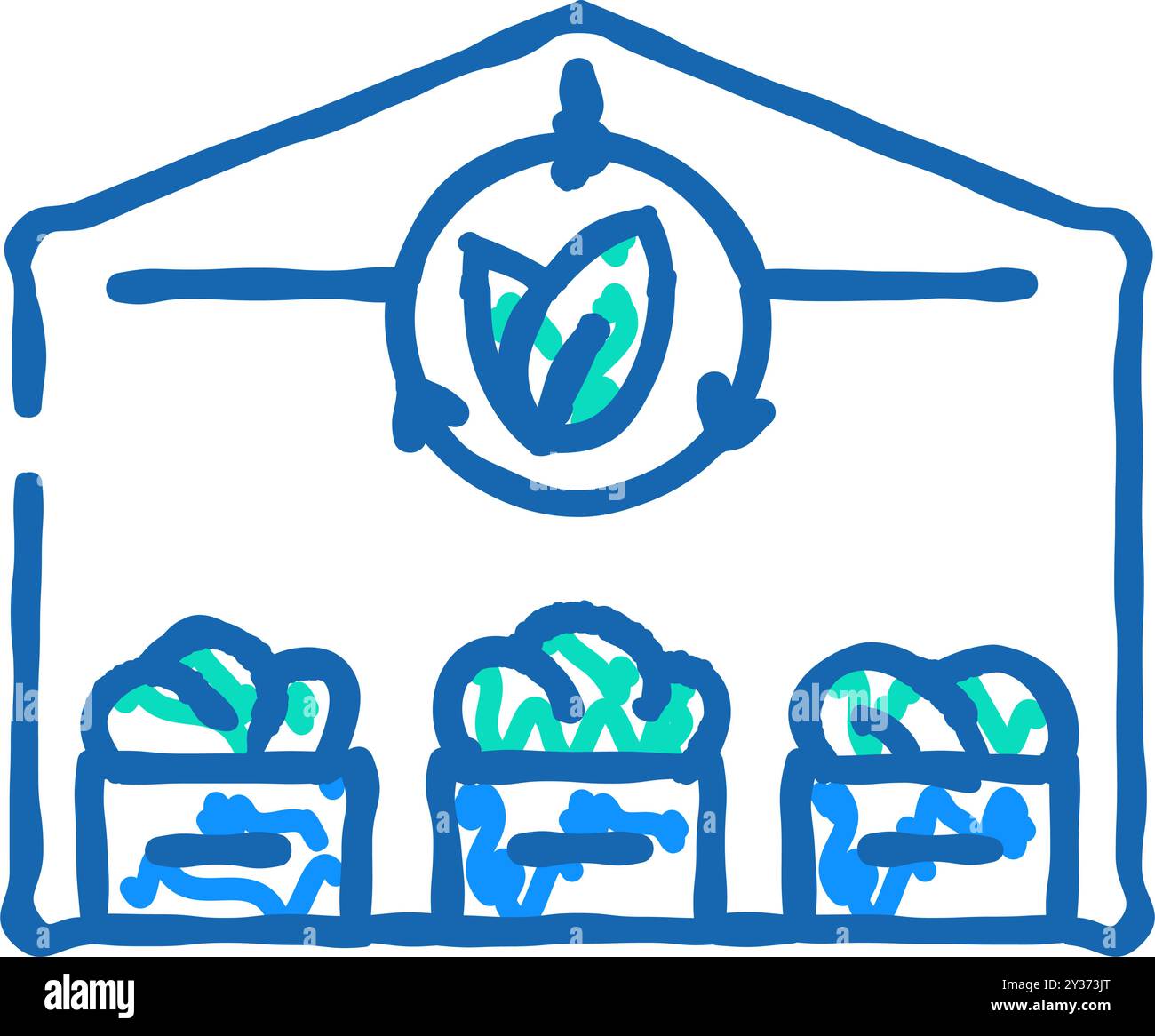 sustainable farming green living icon doodle illustration Stock Vector ...