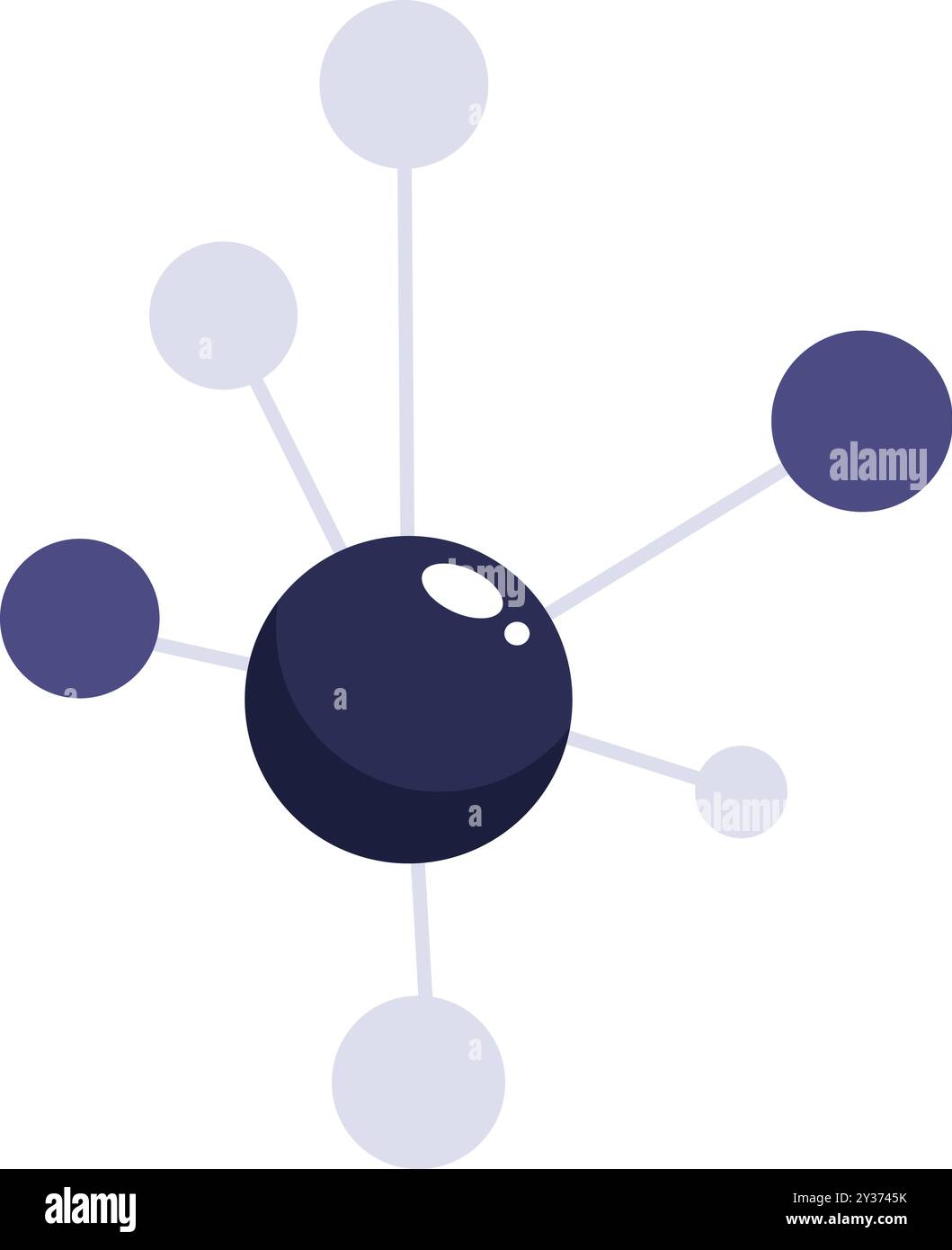 Molecular structure with central atom connecting other atoms ...