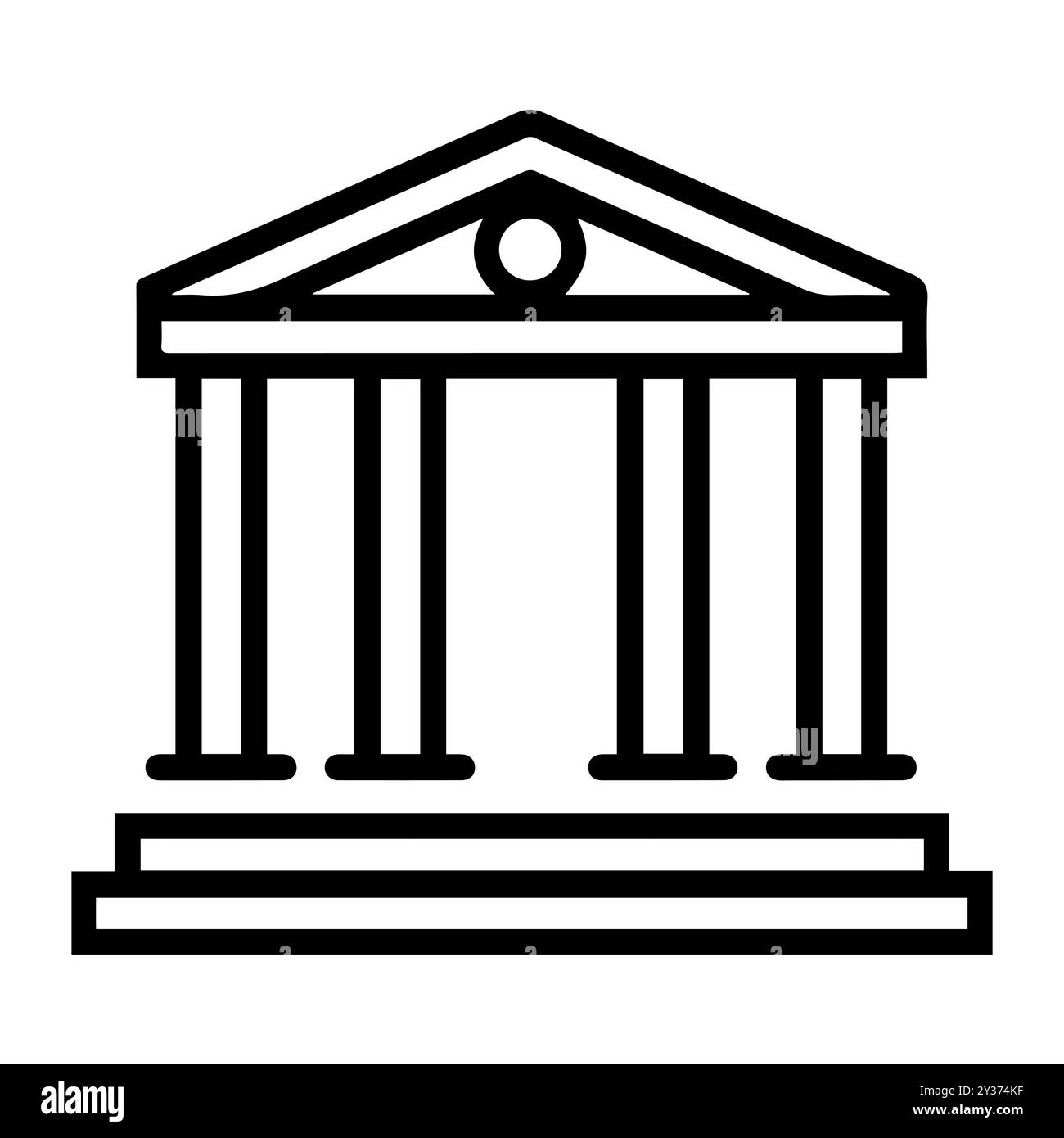 museum icon or modern line symbol. Vector line art and icon design with ...