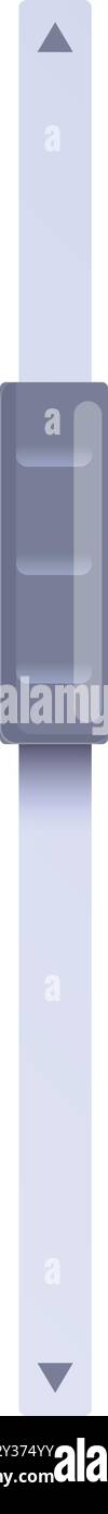 Vertical scroll bar with slider moving on white background, user interface or user experience ...