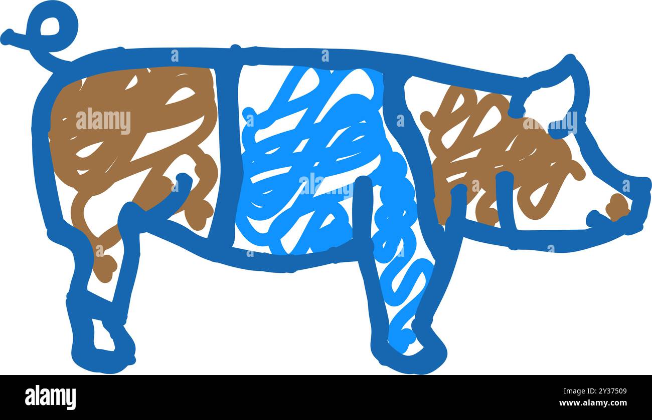 hampshire pig breed icon doodle illustration Stock Vector Image & Art ...