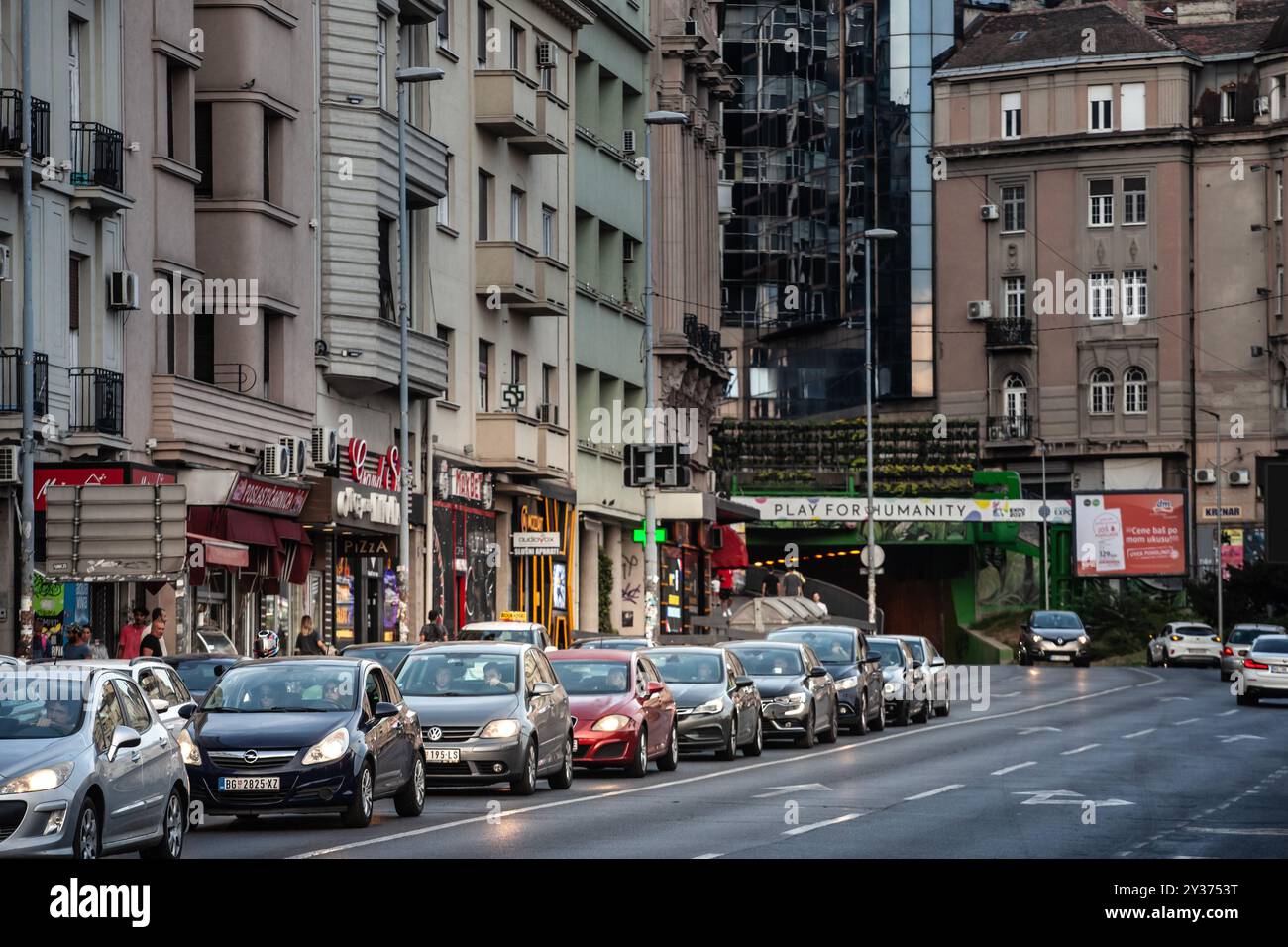 BELGRADE, SERBIA - JULY 23, 2024: Traffic Jam of cars & other vehicles ...
