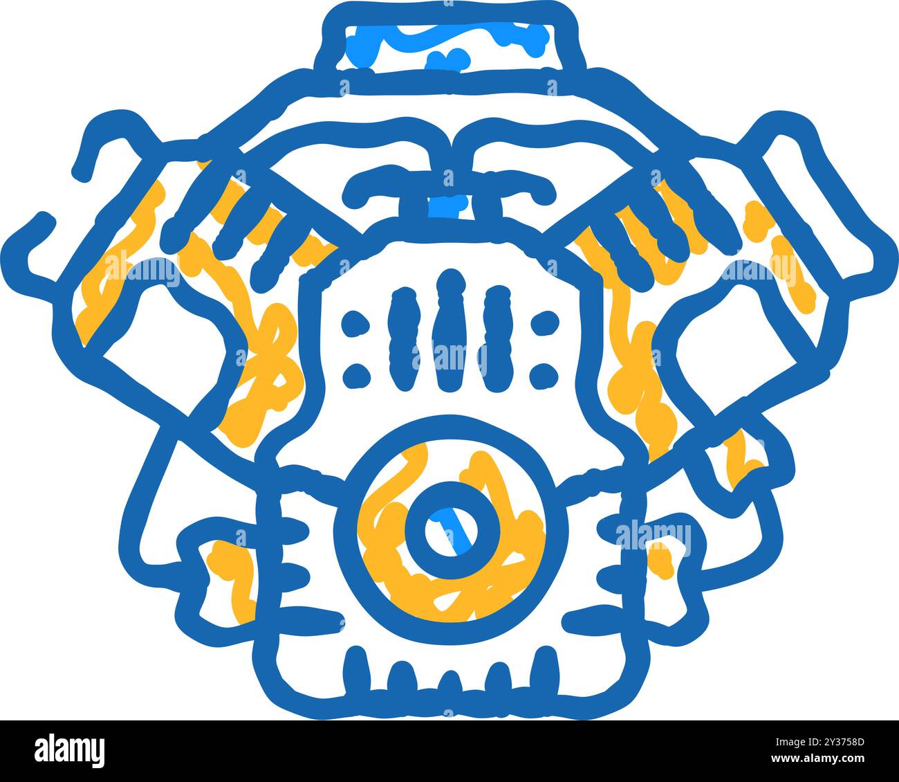 car engine car mechanic icon doodle illustration Stock Vector Image ...