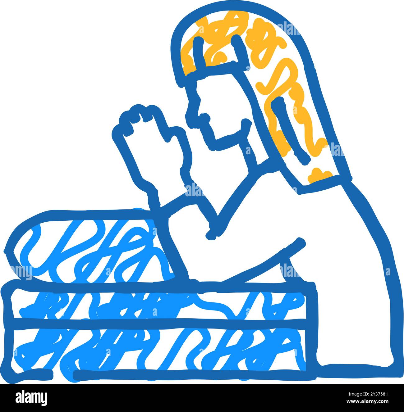 bedtime prayer sleep night icon doodle illustration Stock Vector Image ...