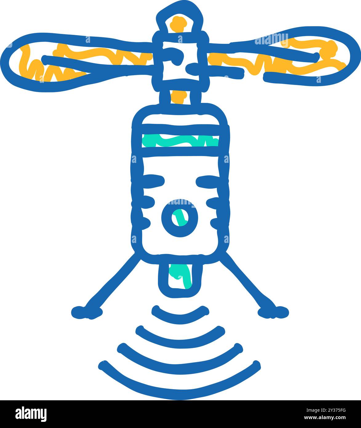 telecommunication drone icon doodle illustration Stock Vector Image ...