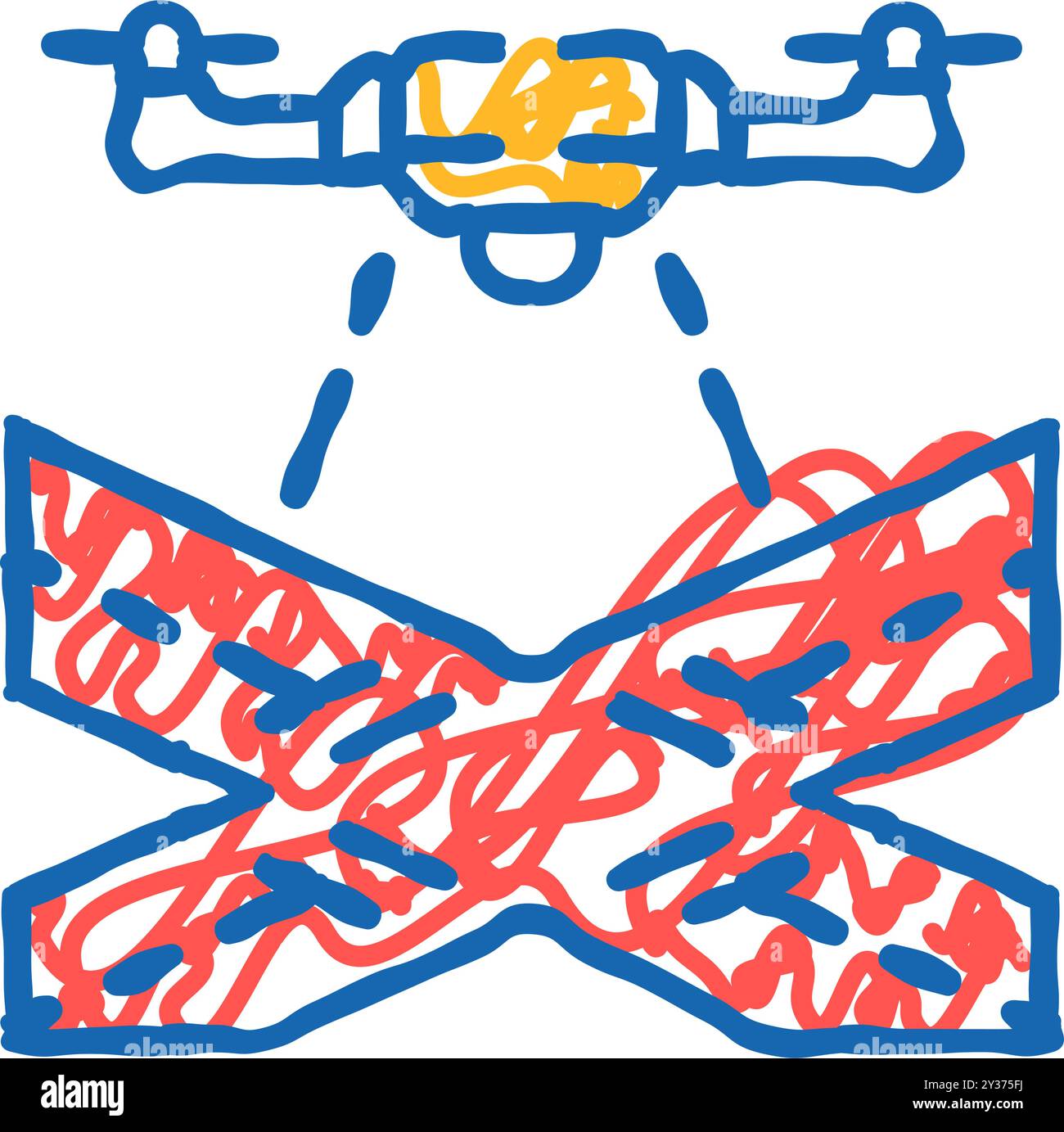 traffic monitoring drone icon doodle illustration Stock Vector Image ...