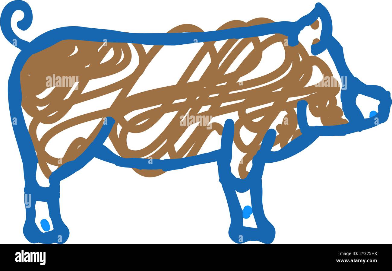berkshire pig breed icon doodle illustration Stock Vector Image & Art ...