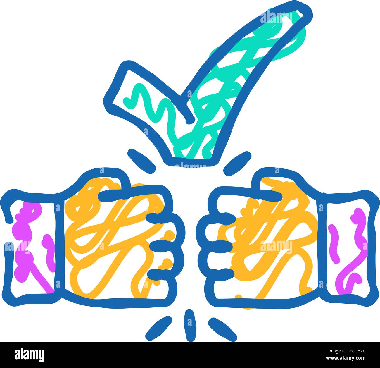 folder check mark icon doodle illustration Stock Vector Image & Art - Alamy