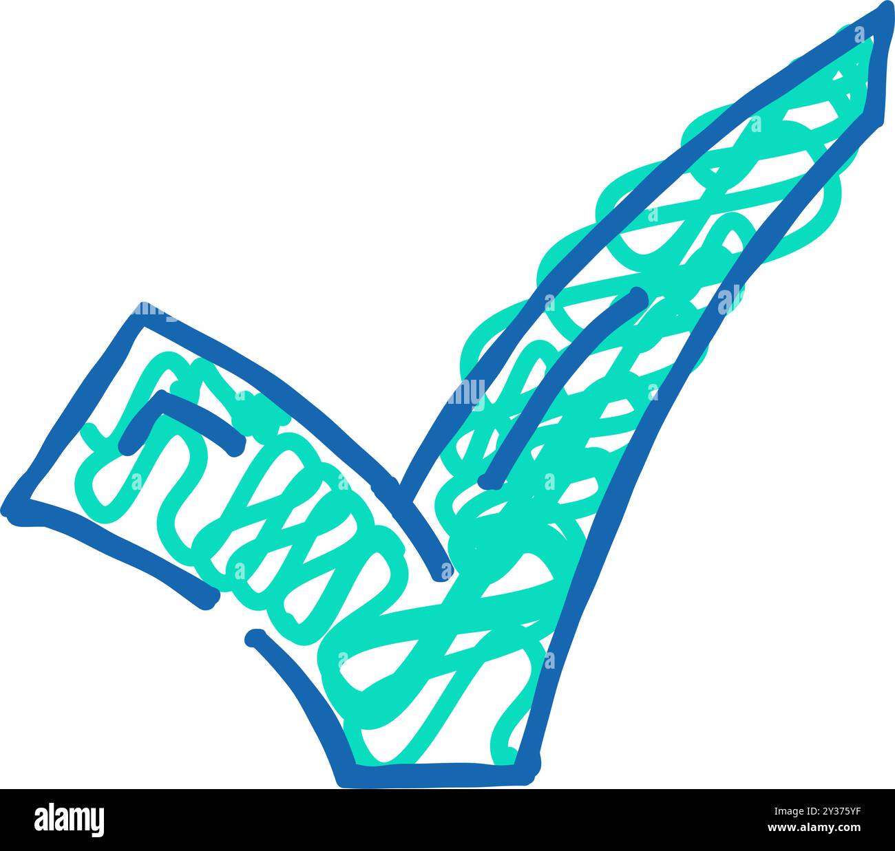 green check icon doodle illustration Stock Vector Image & Art - Alamy