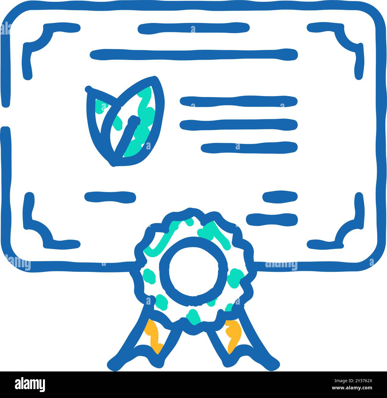 certification green living icon doodle illustration Stock Vector Image ...