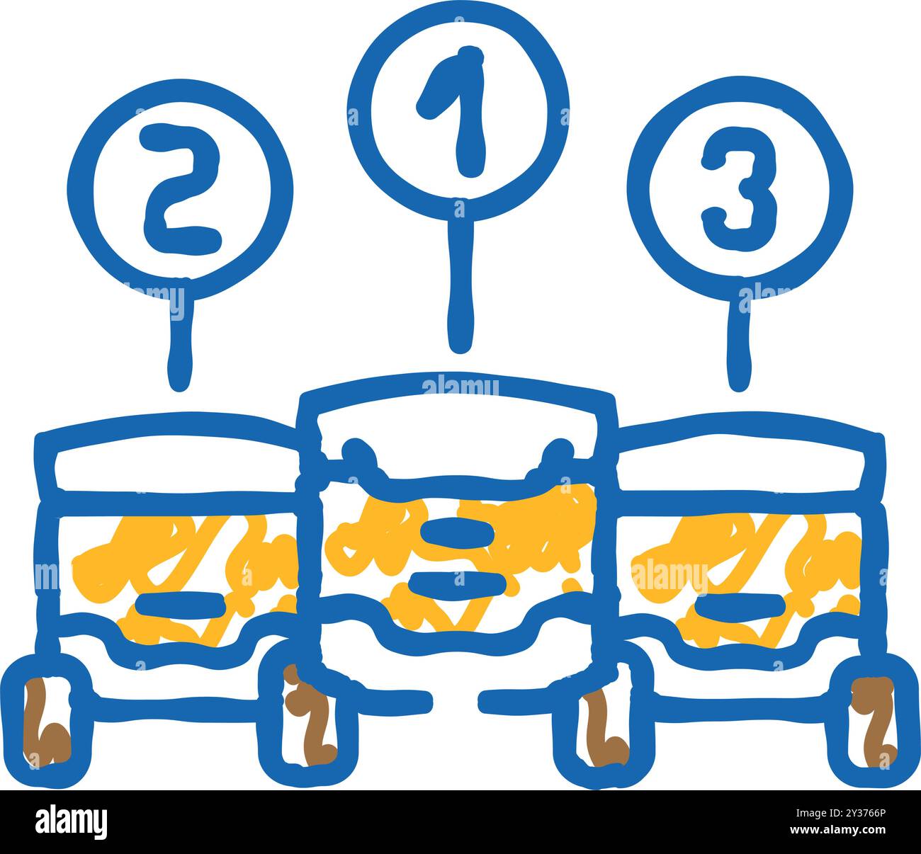 robot fleet autonomous delivery icon doodle illustration Stock Vector ...