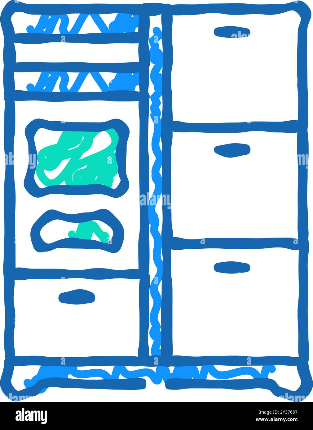 smart lockers autonomous delivery icon doodle illustration Stock Vector ...