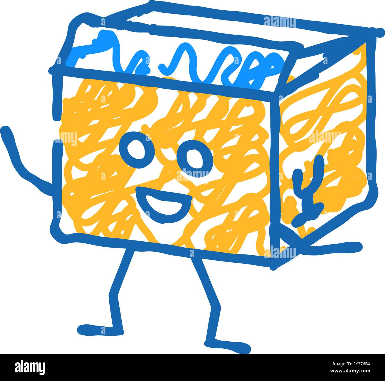 stand cardboard box character icon doodle illustration Stock Vector ...