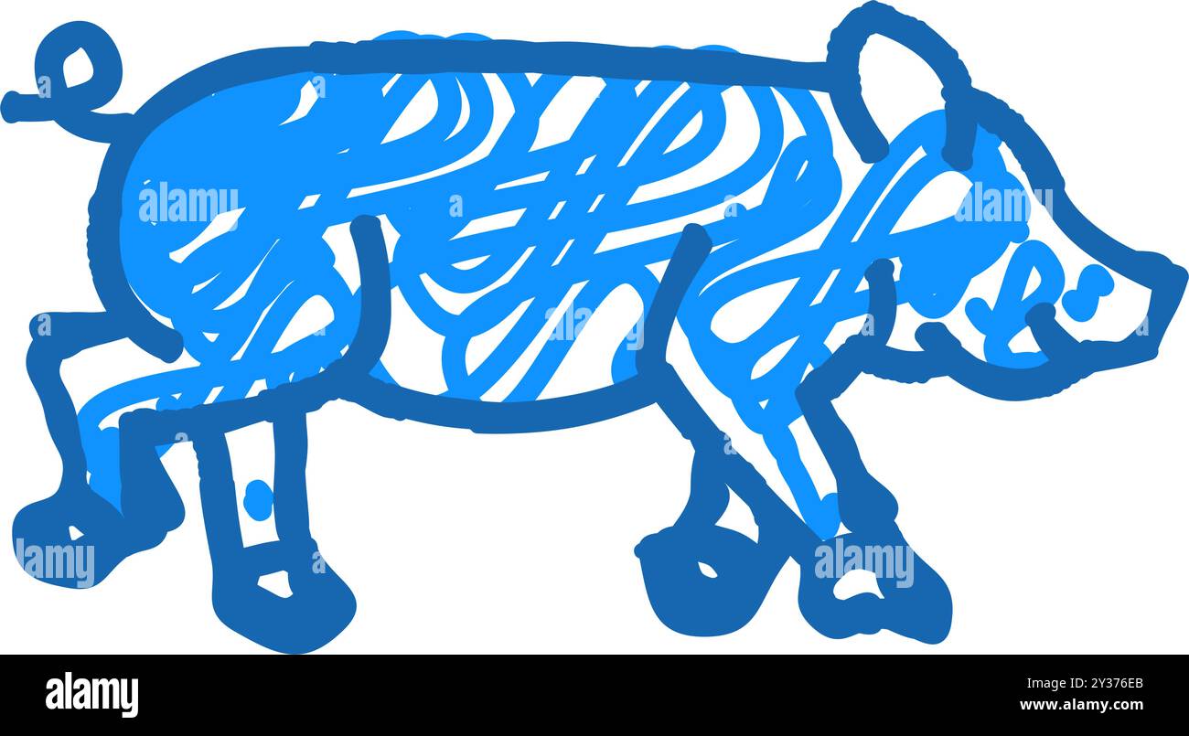 Contour pig in doodle Stock Vector Images - Alamy