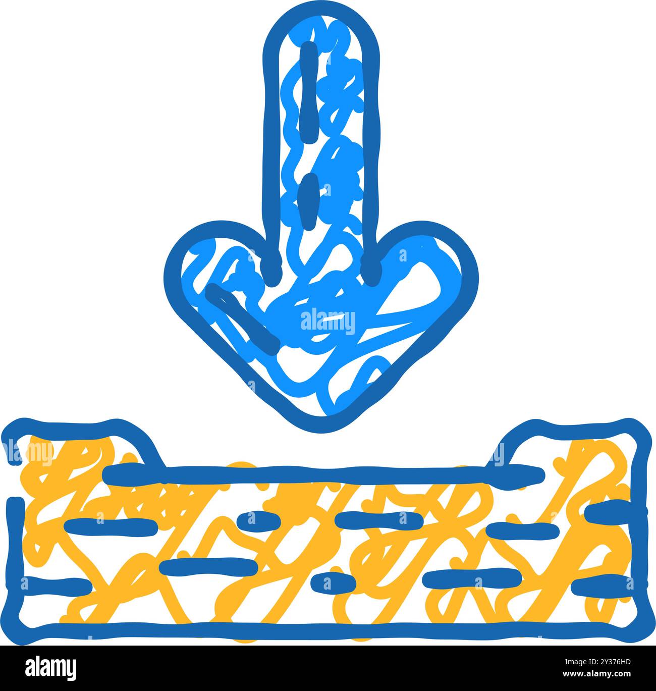 down arrow data loading icon doodle illustration Stock Vector Image ...