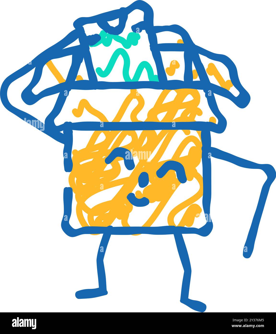 take out cardboard box character icon doodle illustration Stock Vector ...