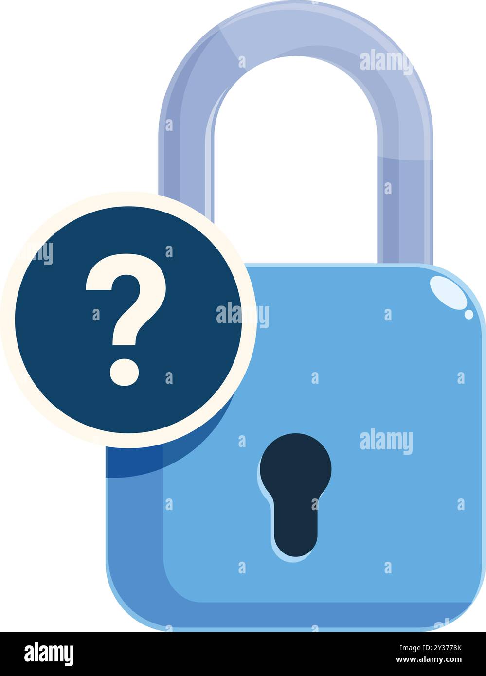 Blue padlock is displaying a question mark icon, highlighting potential ...