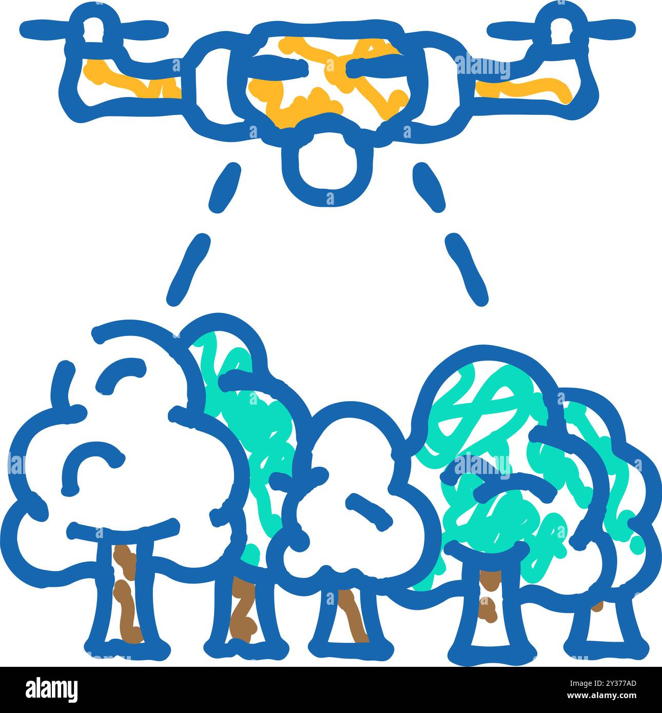 forest management drone icon doodle illustration Stock Vector Image ...
