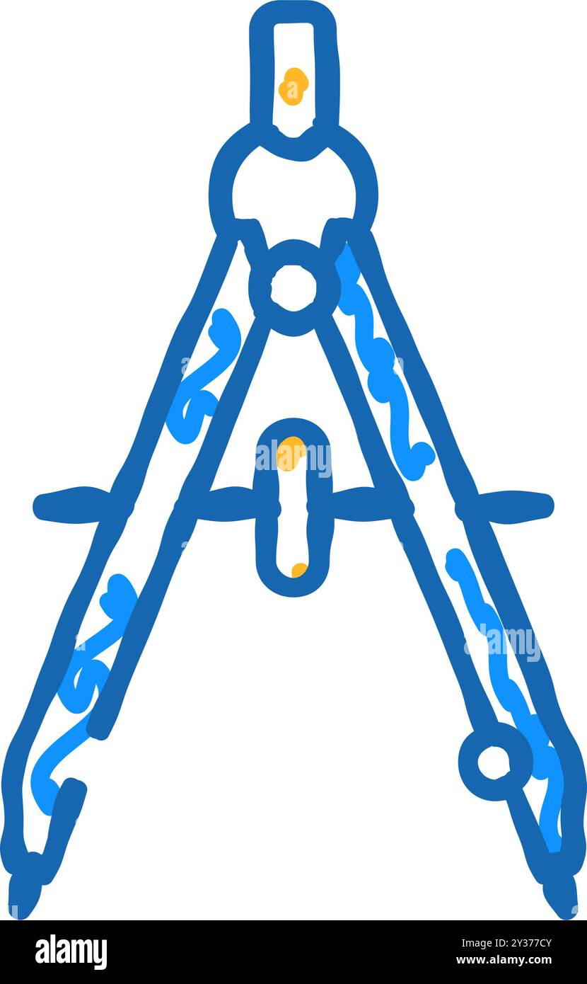 drafting compass architectural drafter icon doodle illustration Stock ...