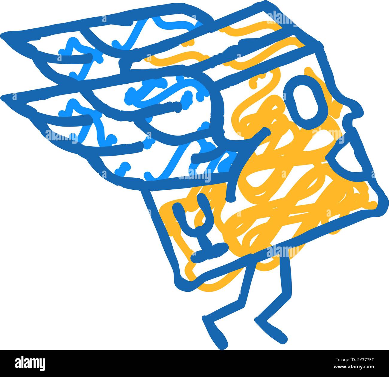 fly wings cardboard box character icon doodle illustration Stock Vector ...