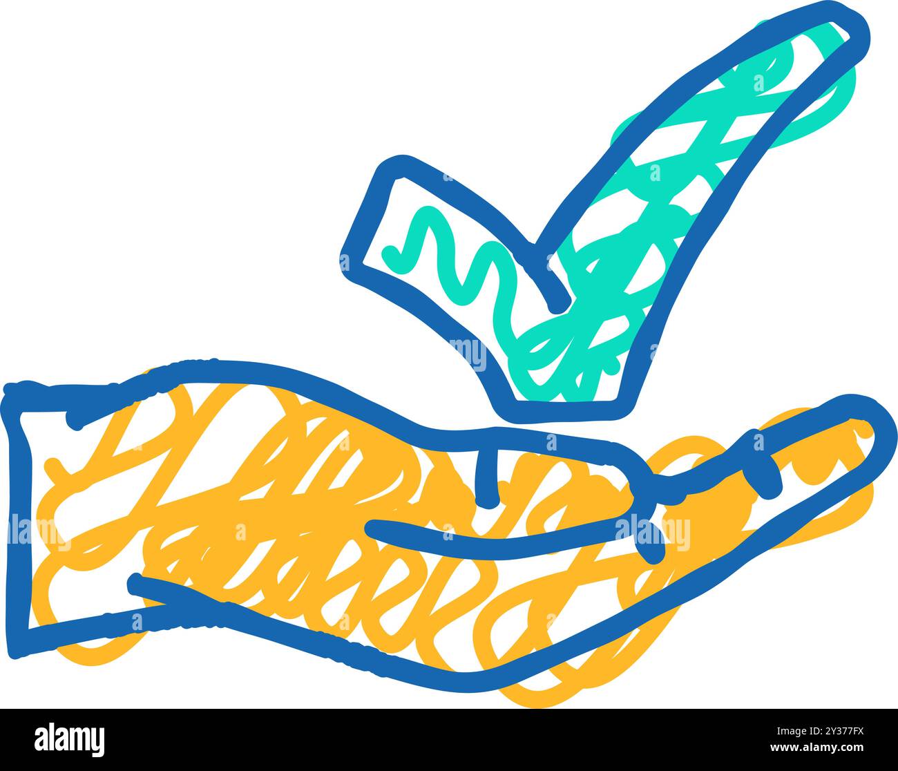hand check mark icon doodle illustration Stock Vector Image & Art - Alamy