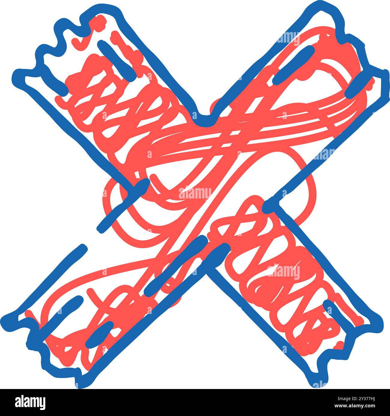 cross x mark icon doodle illustration Stock Vector Image & Art - Alamy