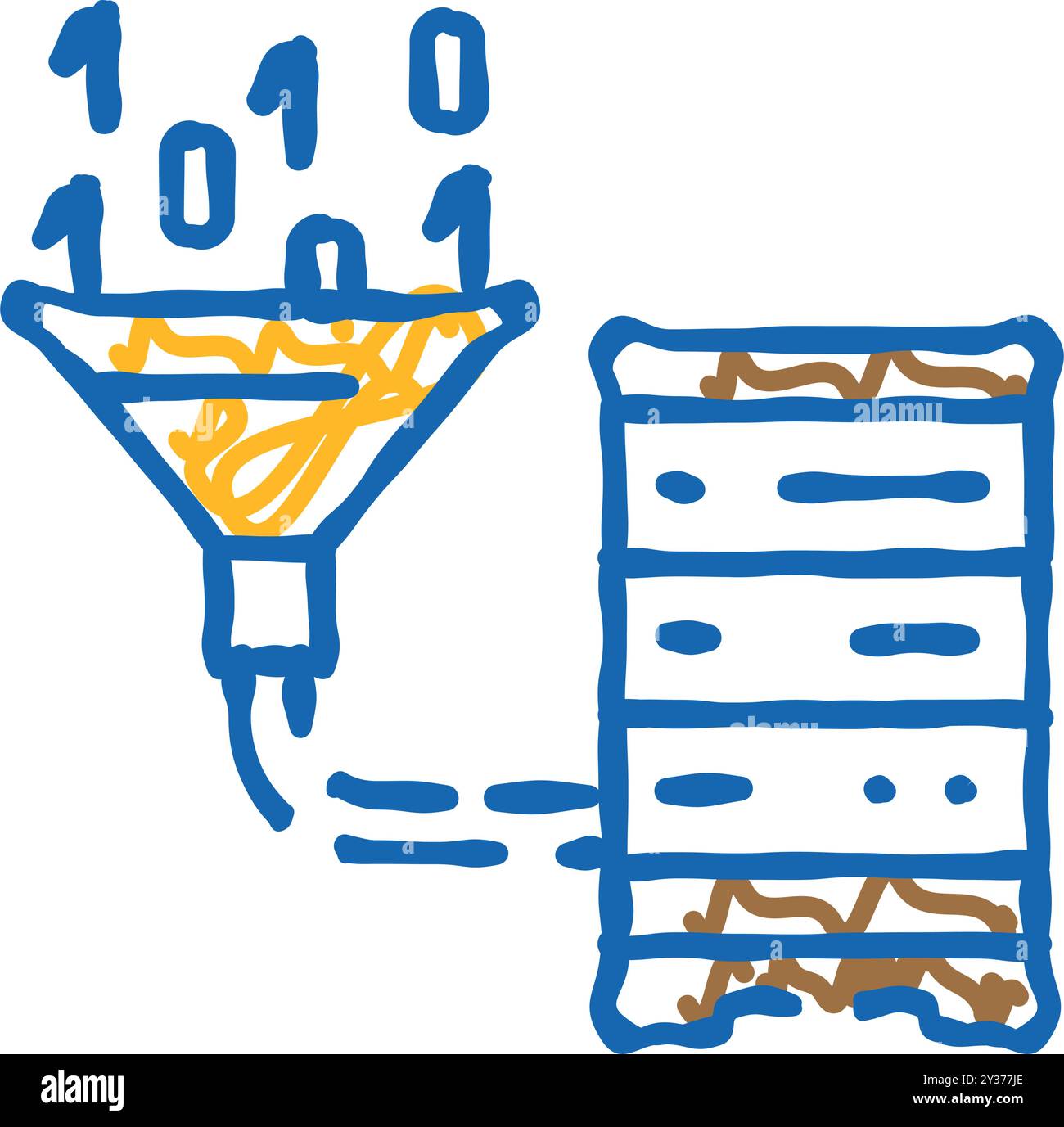 data integration database icon doodle illustration Stock Vector Image ...