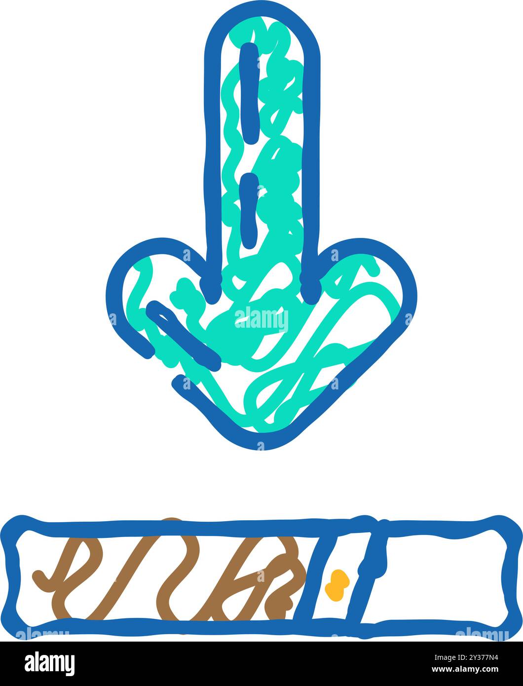 arrow pointing loading process icon doodle illustration Stock Vector ...