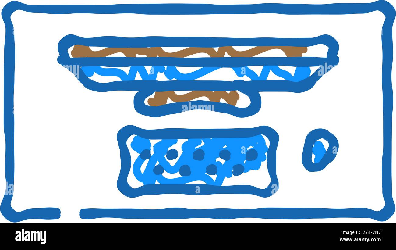 computer table monitor top view icon doodle illustration Stock Vector ...