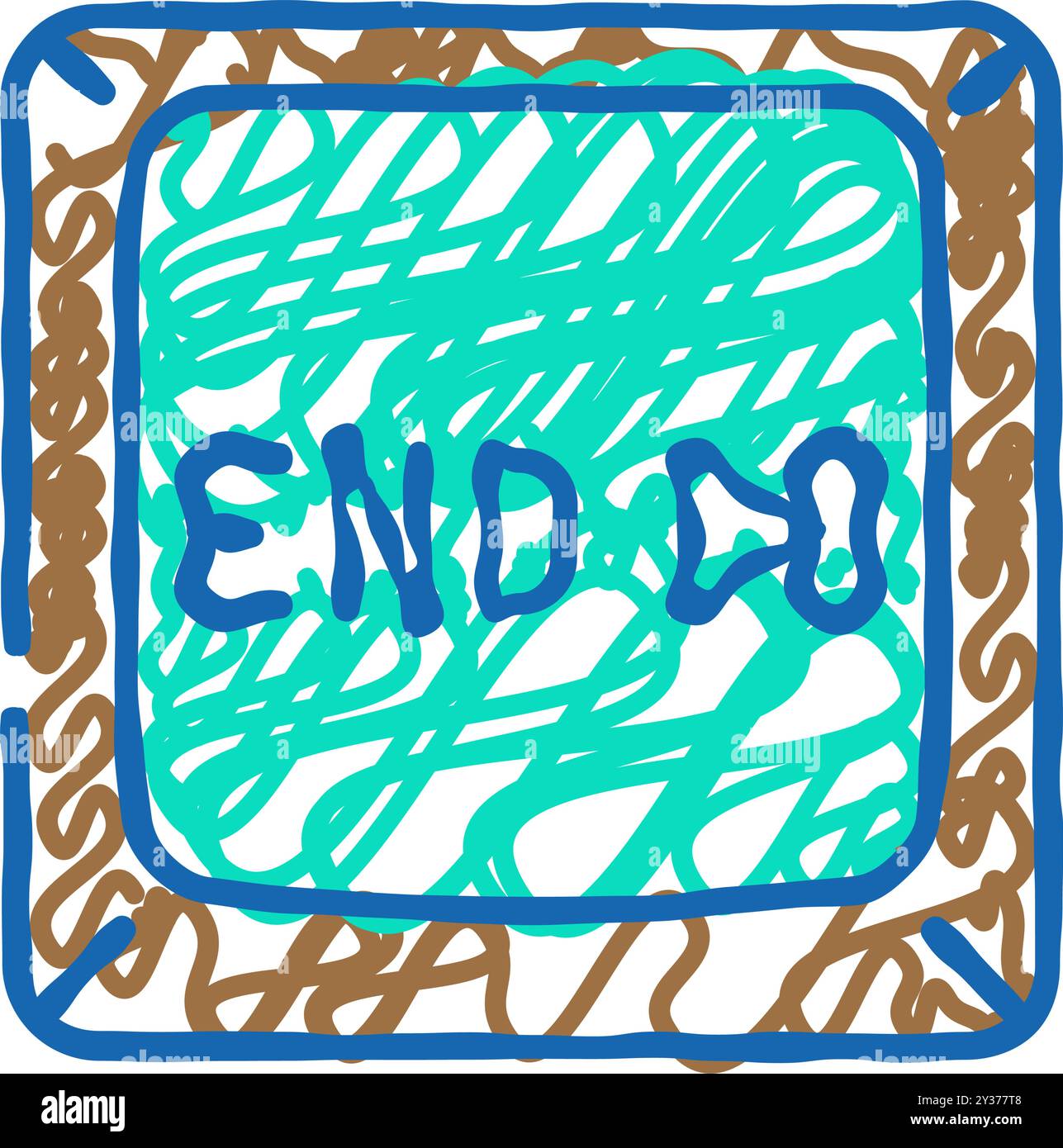 end button icon doodle illustration Stock Vector Image & Art - Alamy