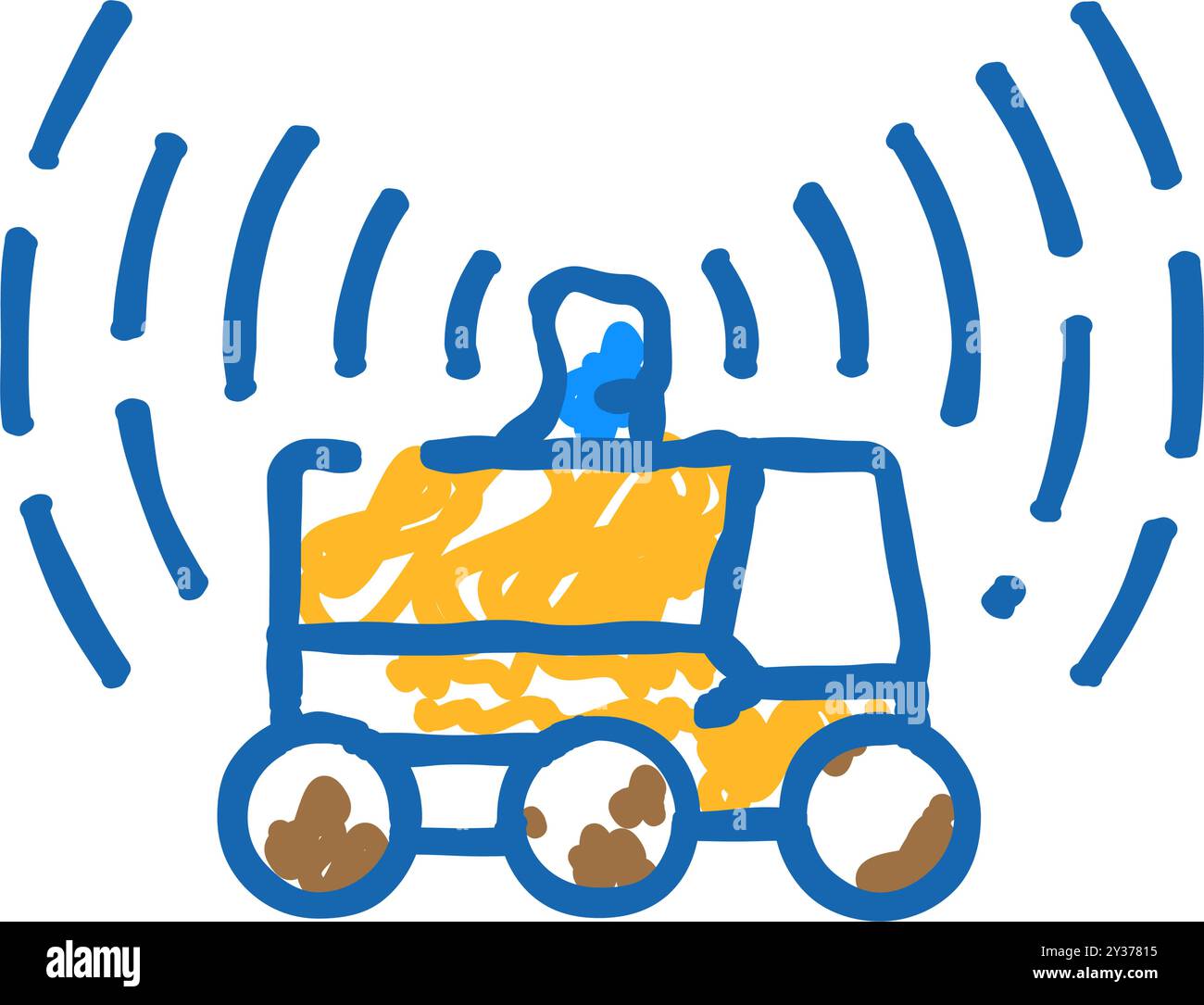 lidar sensors autonomous delivery icon doodle illustration Stock Vector ...