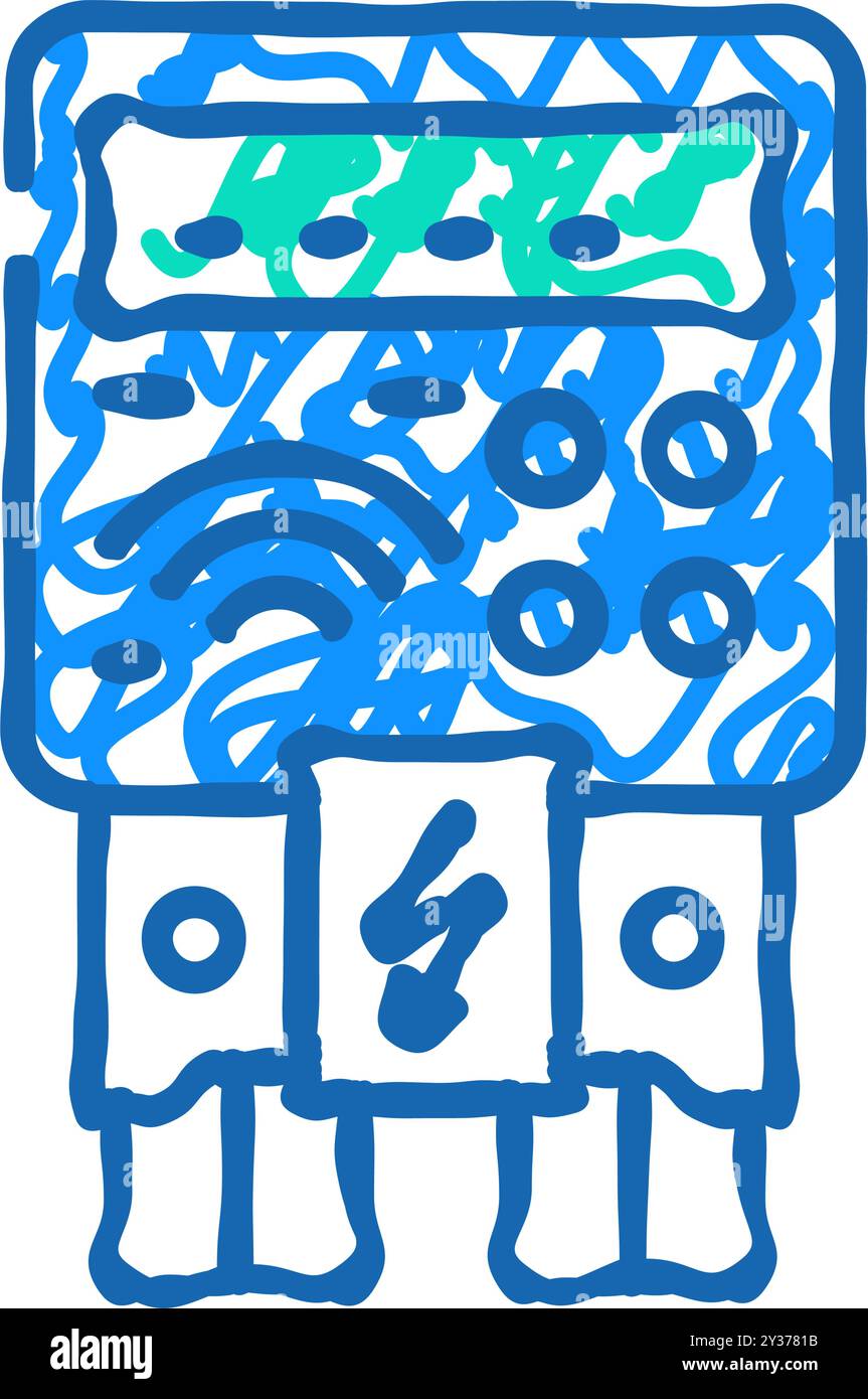 smart meters electric icon doodle illustration Stock Vector Image & Art ...