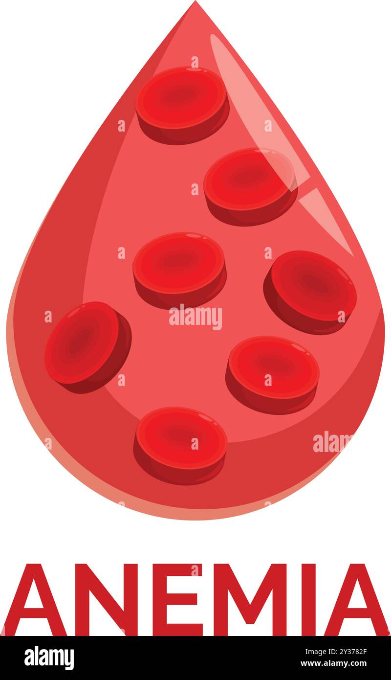 Red blood drop showing low red blood cells count illustrating the ...