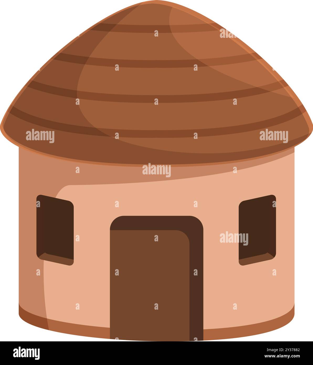 Round hut with thatched roof Stock Vector Images - Alamy