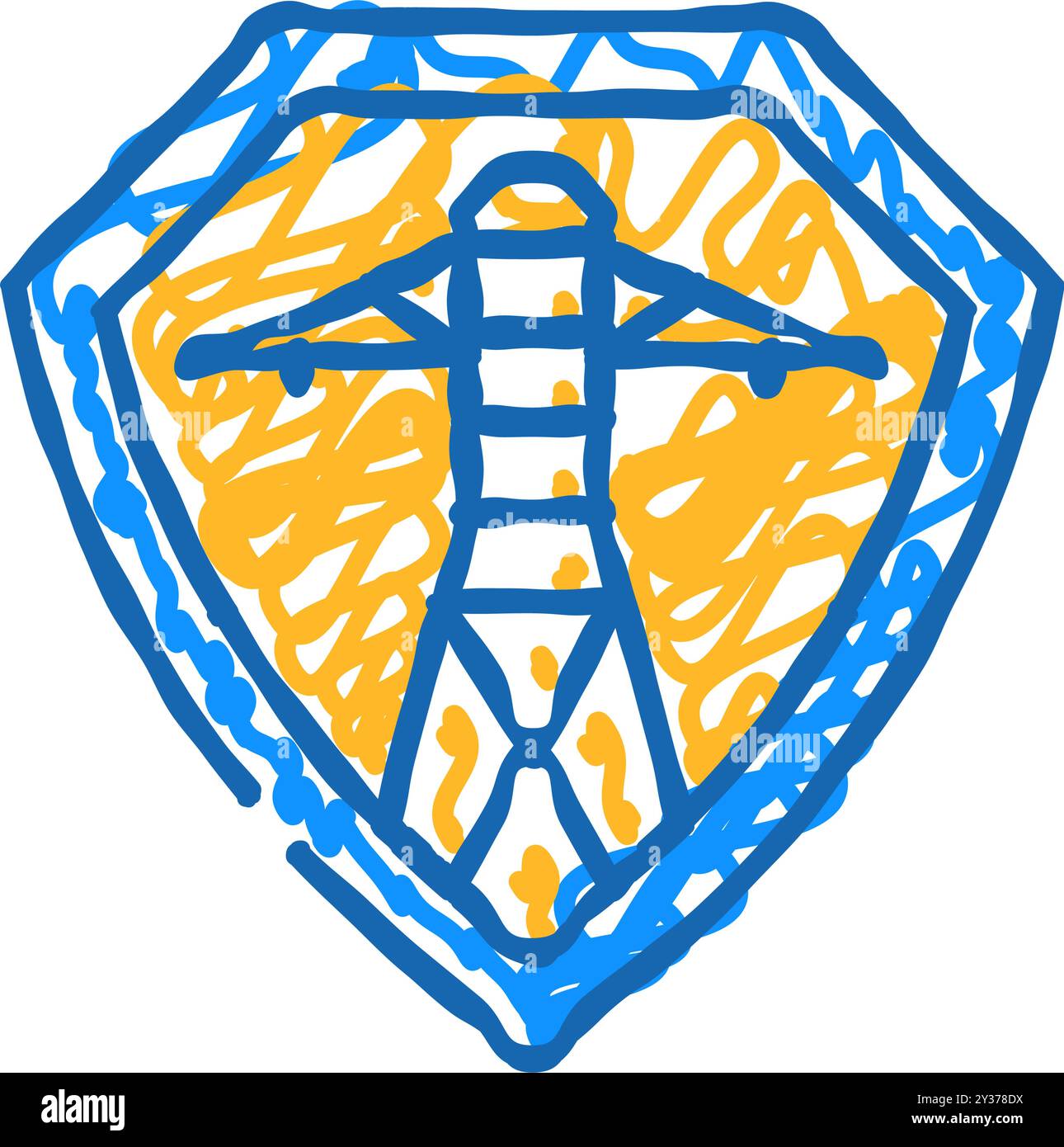 grid security electric icon doodle illustration Stock Vector Image ...