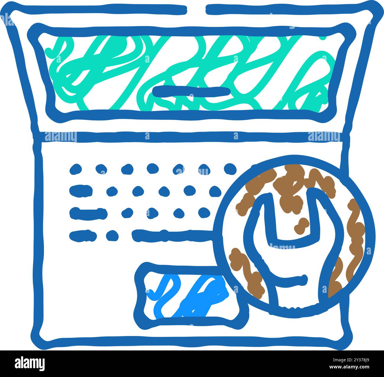 laptop maintenance repair computer icon doodle illustration Stock ...