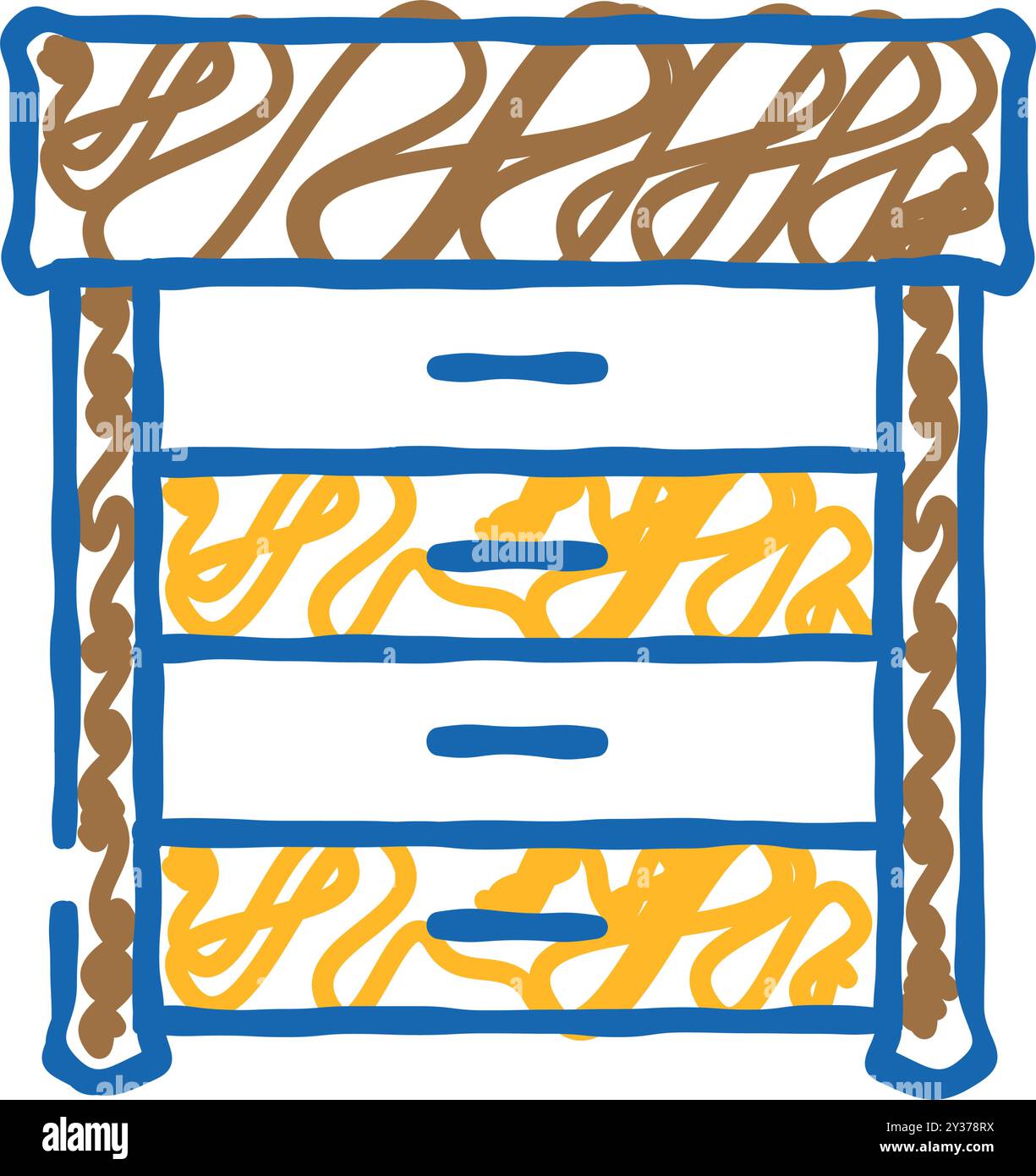 chest of drawers top view icon doodle illustration Stock Vector Image ...