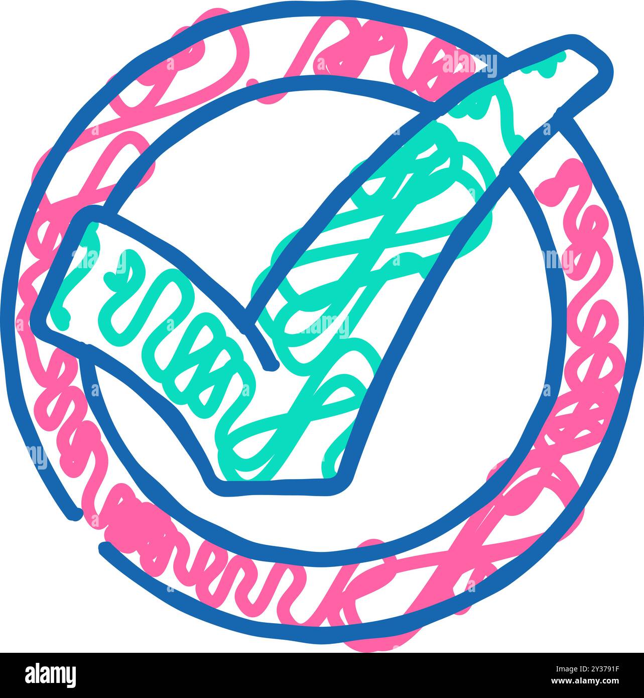 check mark circle icon doodle illustration Stock Vector Image & Art - Alamy