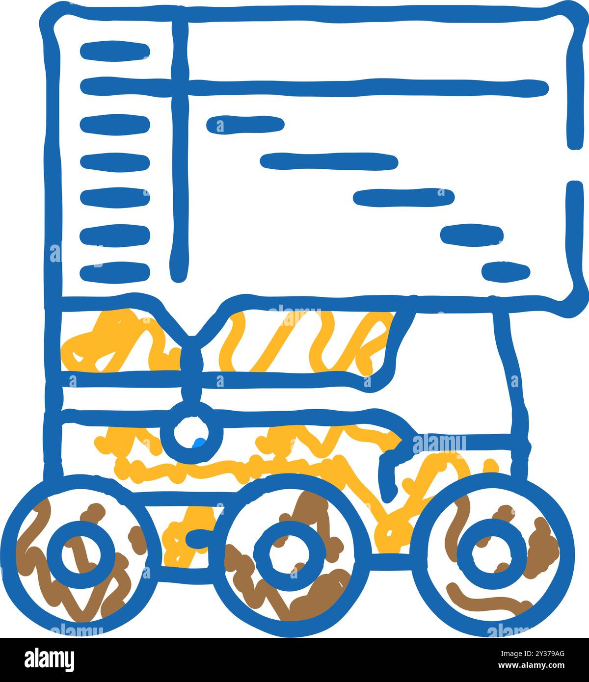 delivery scheduler autonomous icon doodle illustration Stock Vector ...