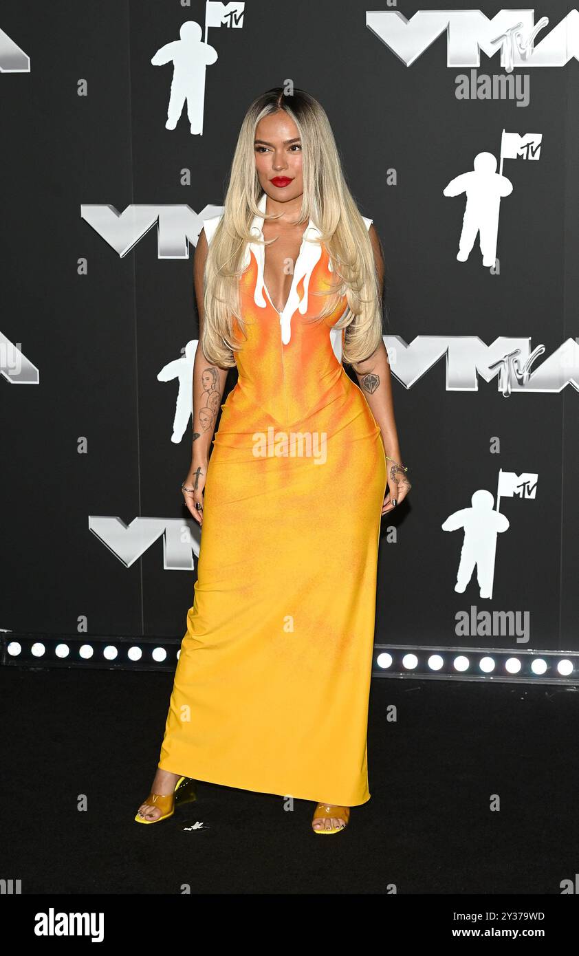 Elmont, USA. 12th Sep, 2024. Karol G attends the 2024 MTV Video Music ...