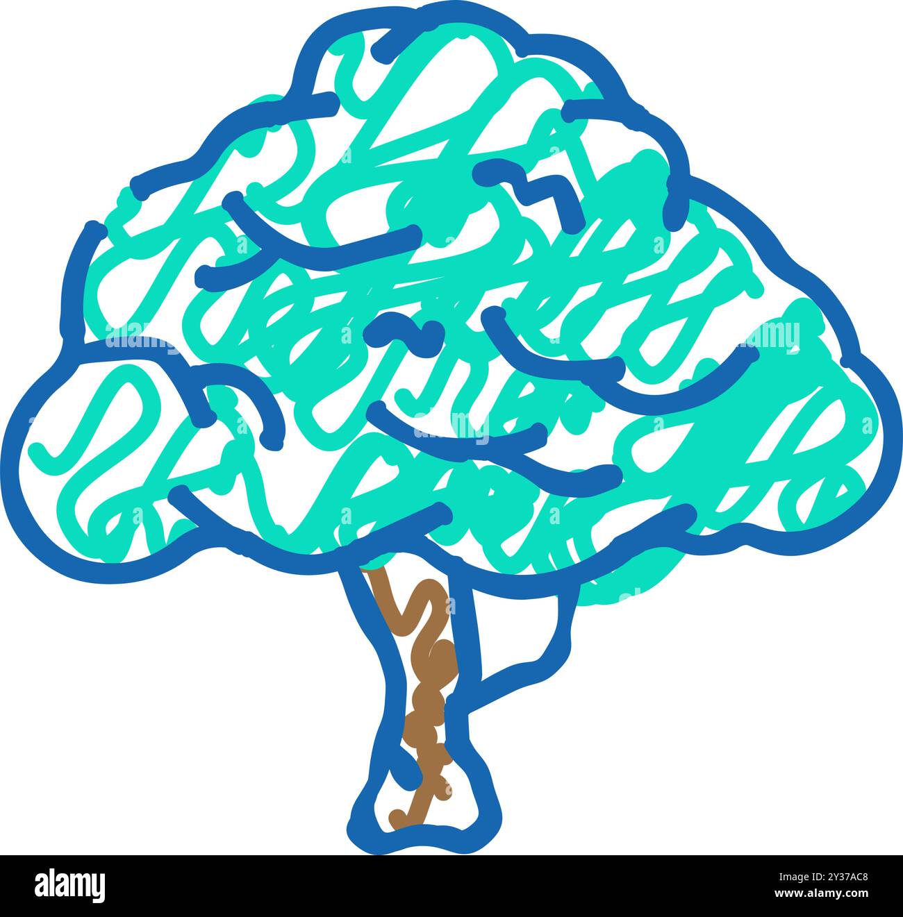 macadamia tree jungle amazon icon doodle illustration Stock Vector ...