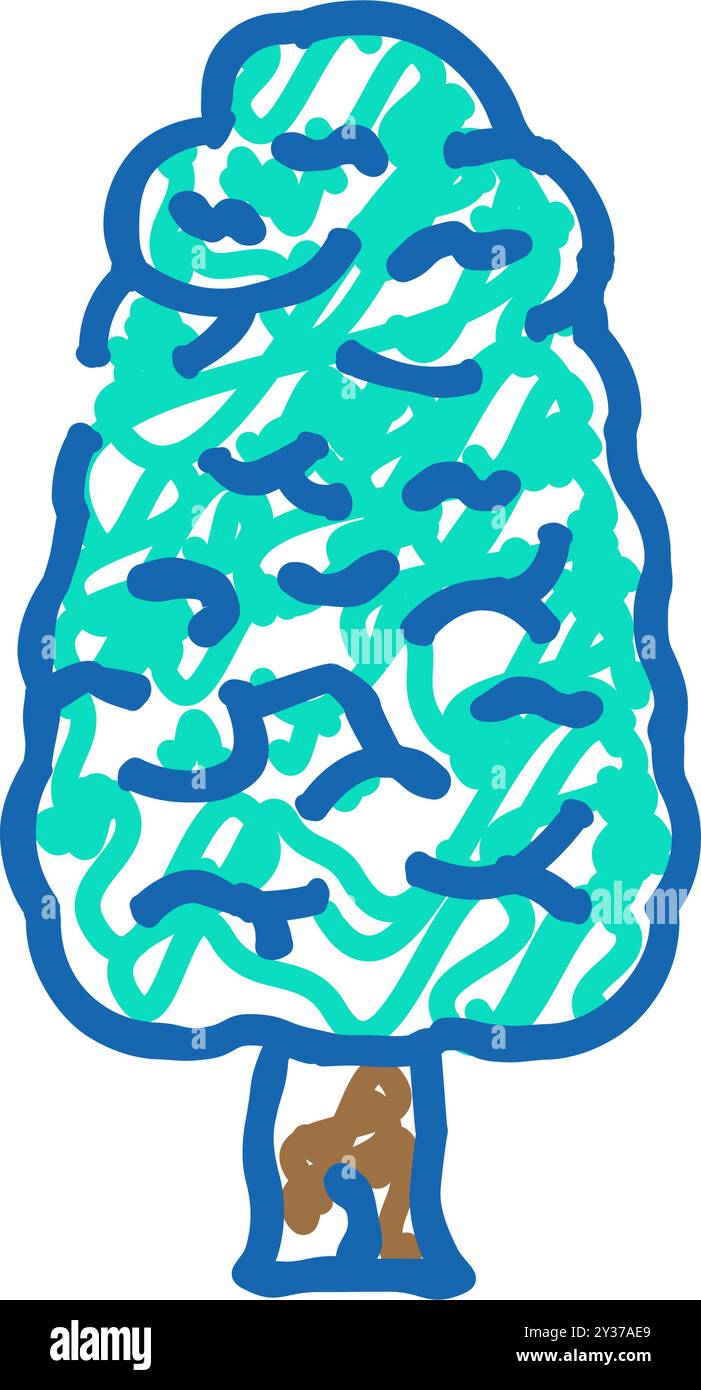 kauri tree jungle amazon icon doodle illustration Stock Vector Image ...