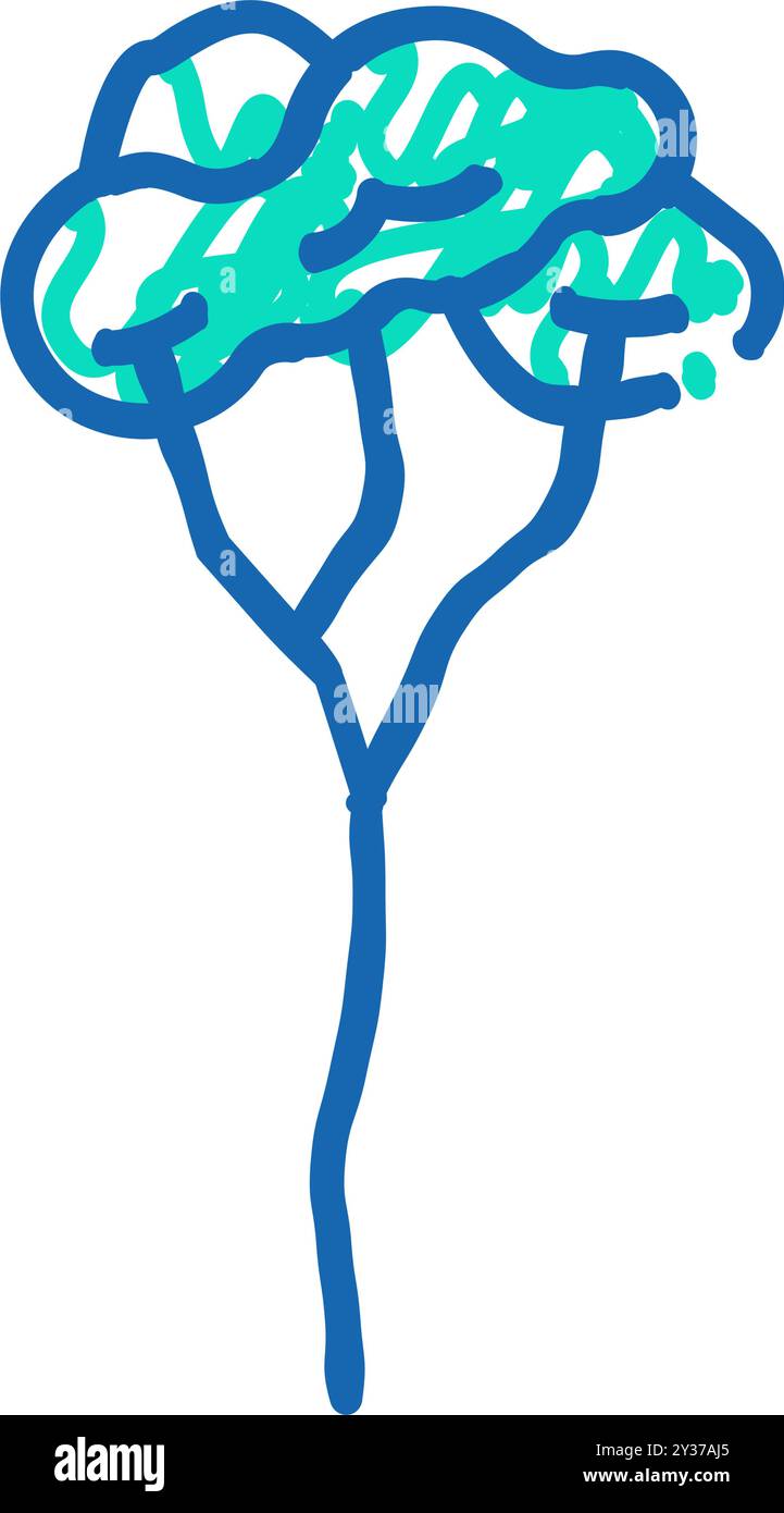 rubber tree jungle amazon icon doodle illustration Stock Vector Image ...