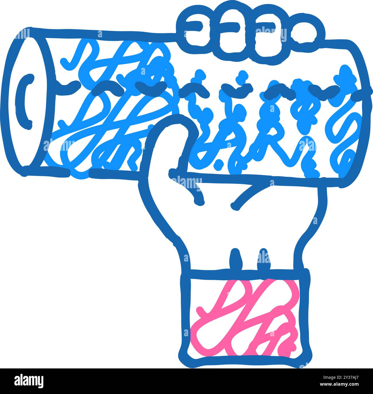 hand holding paper towel roll icon doodle illustration Stock Vector ...