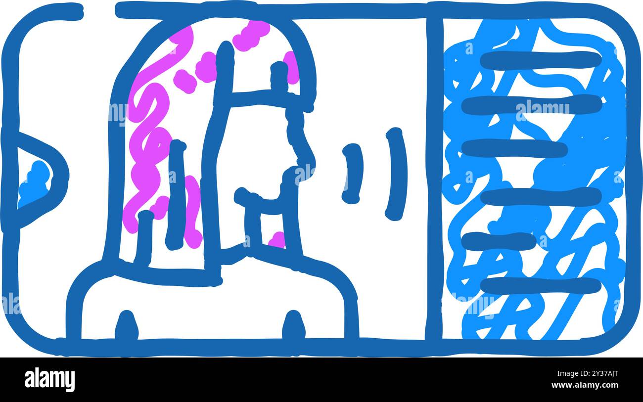 influencer collaboration social media icon doodle illustration Stock ...