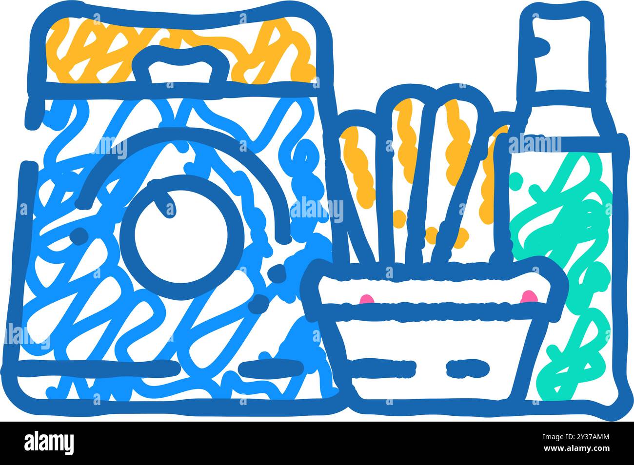waxing kit hair salon icon doodle illustration Stock Vector Image & Art ...