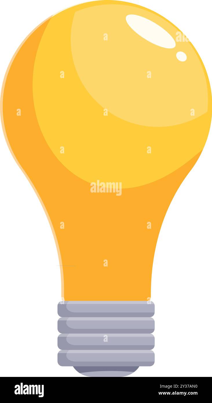 Bright yellow lightbulb glowing, representing concepts like innovation ...